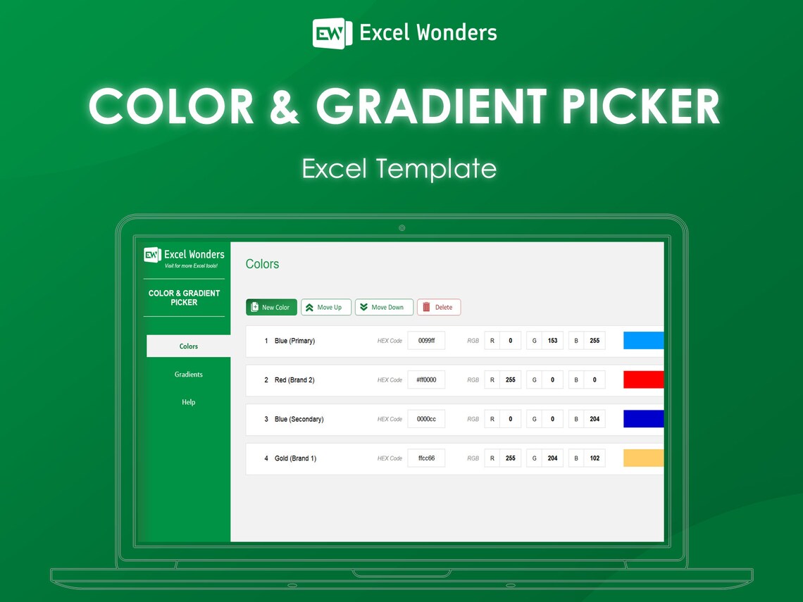 Color & Gradient Picker Excel Template | Plan Stunning Design Grid ...