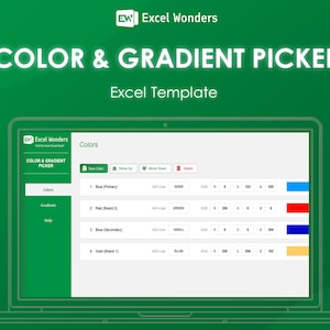 Color & Gradient Picker Excel Template | Plan Stunning Design Grid ...