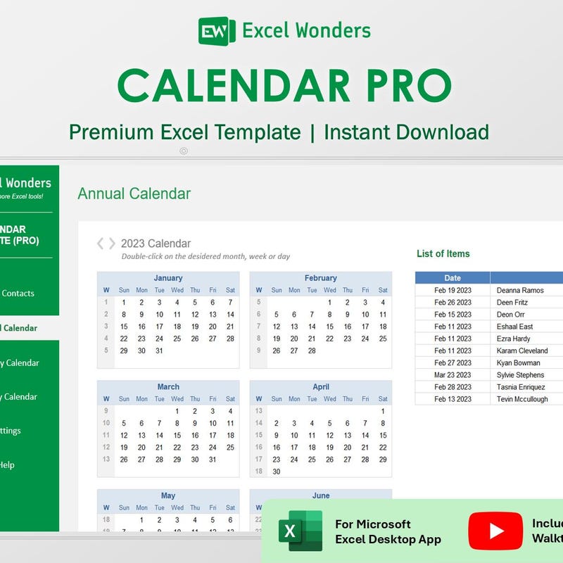 Perpetual Printable Calendar - Etsy UK