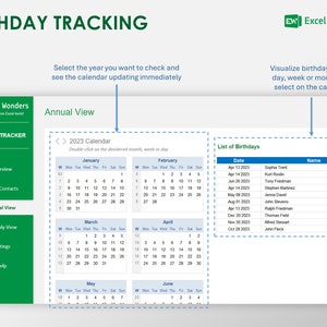 Birthday Tracker Excel Spreadsheet | Birthday & Anniversary Calendar ...