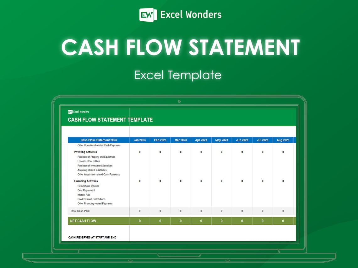 Cash Flow Statement Excel Template: Financial Planner (digital Download ...