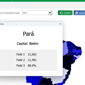Brazil Choropleth Map Excel Template | Interactive Data Visualization ...