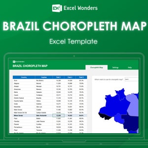 Brazil Choropleth Map Excel Template | Interactive Data Visualization ...