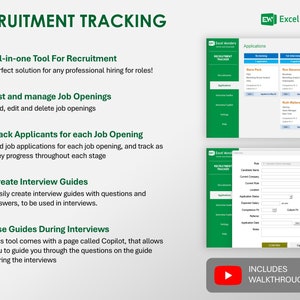 Recruitment Tracker Excel Template: Applicant Tracking & Interview Management - Etsy Canada