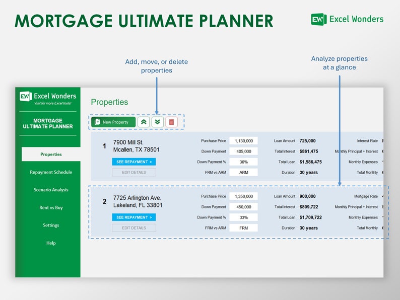 Mortgage Calculator Excel Template | Loan & Amortization Spreadsheet ...