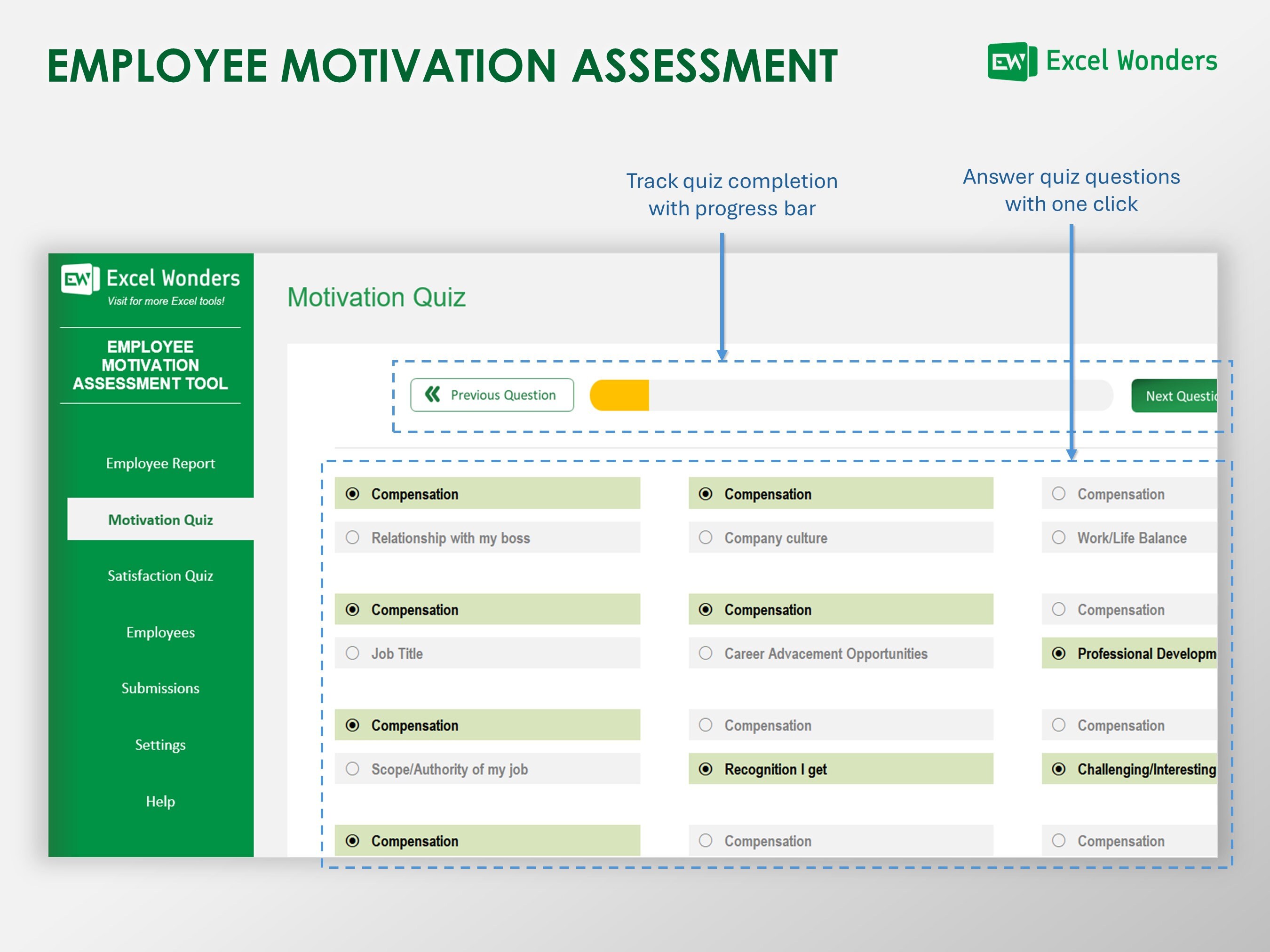 Employee Motivation Assessment Excel Template: Workplace Team Tool - Etsy