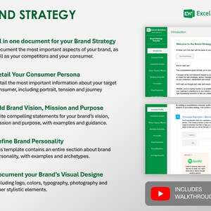 Brand Strategy Excel Template | Brand Identity & Marketing Plan for ...