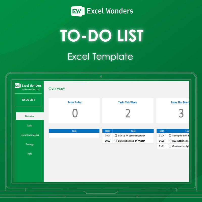 To Do List Excel - Etsy