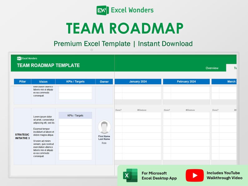 Team Roadmap Template | Strategic Planning & Project Tracker for Teams ...