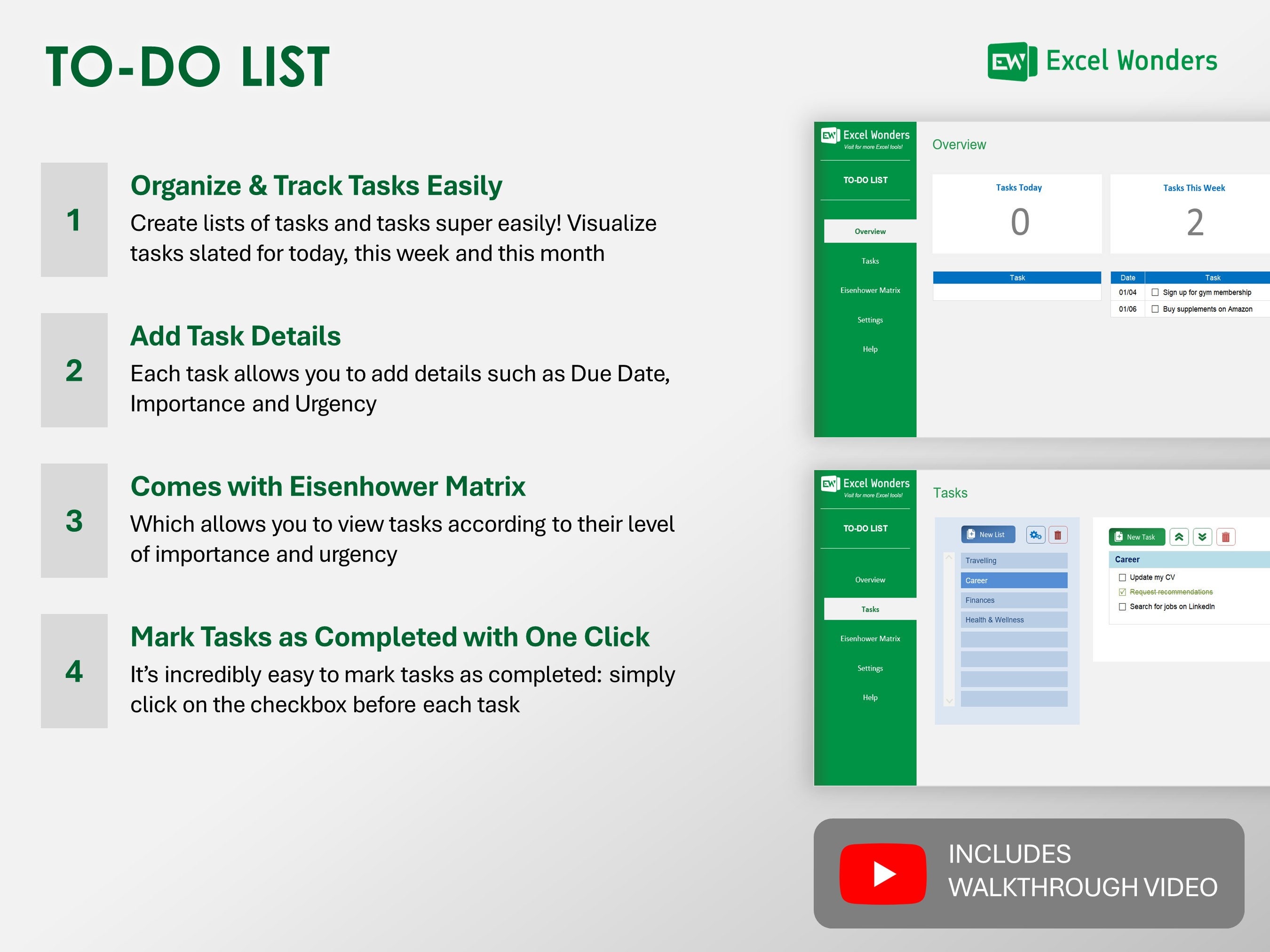 To-do List Excel Template | Organize Your Tasks, Boost Productivity ...