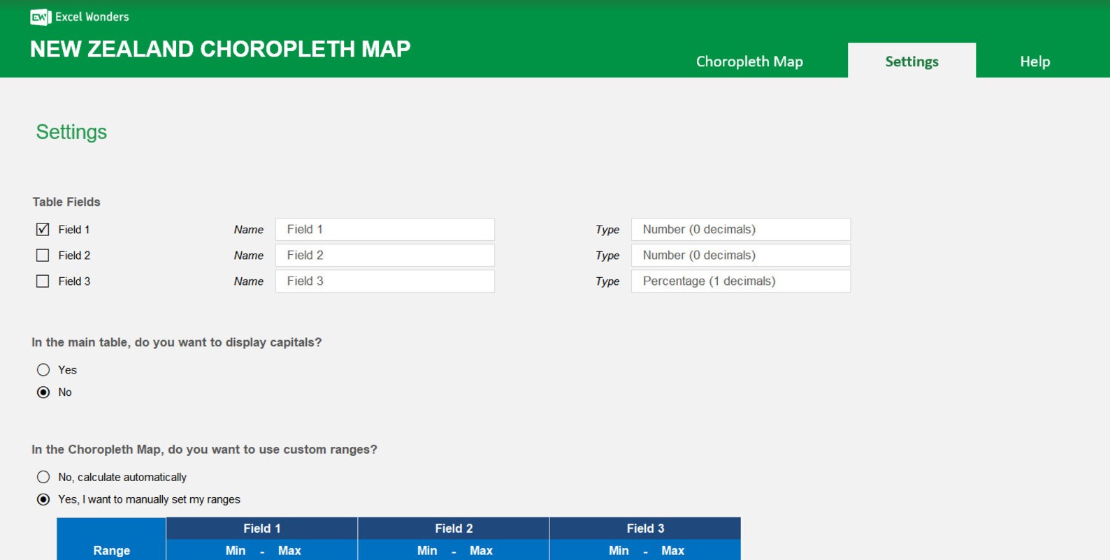 New Zealand Choropleth Map Excel Template | Interactive Color-coded New ...