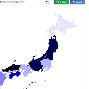 Japan Choropleth Map Excel Template | Interactive Color-coded Map of ...