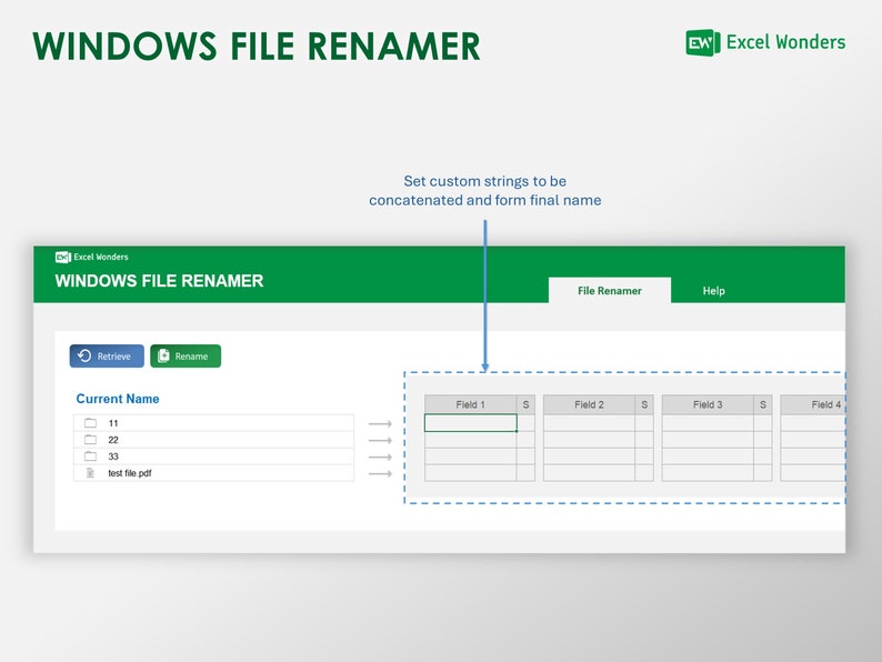 Windows File Renamer Excel Template: Batch File Rename Tool - Etsy
