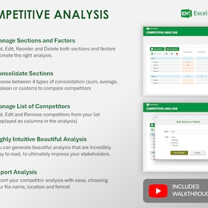 Competitive Analysis Excel Template | Market Research Spreadsheet for ...