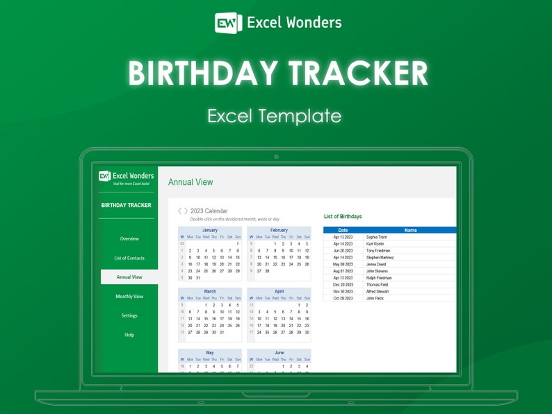 Birthday Tracking Excel Template | Birthday Reminder Template ...