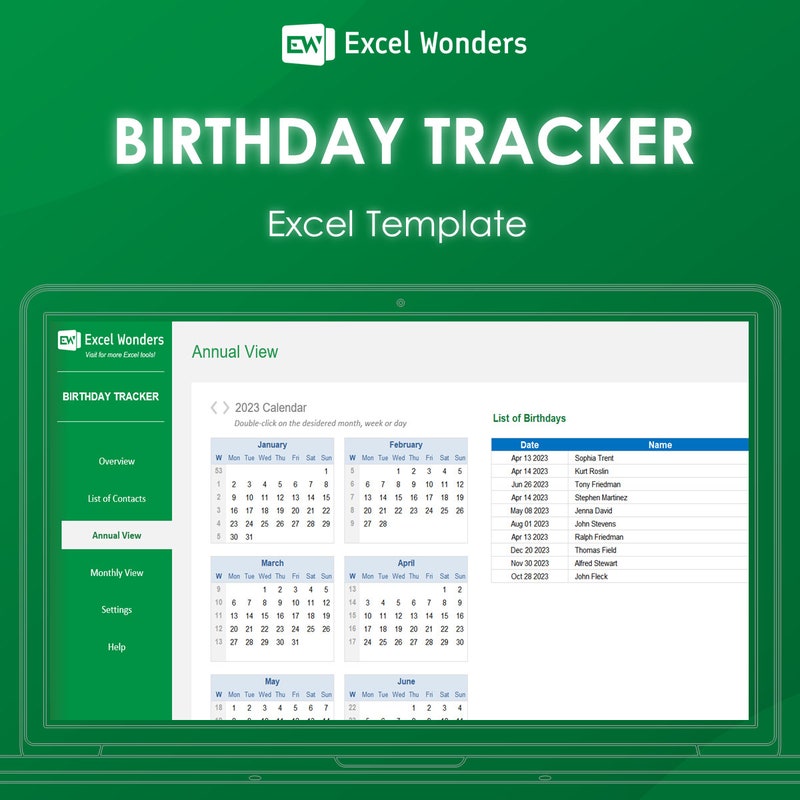 Family Birthday Tracker - Etsy