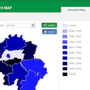 Belgium Choropleth Map Excel Template | Excel Wonders | Detailed Data ...