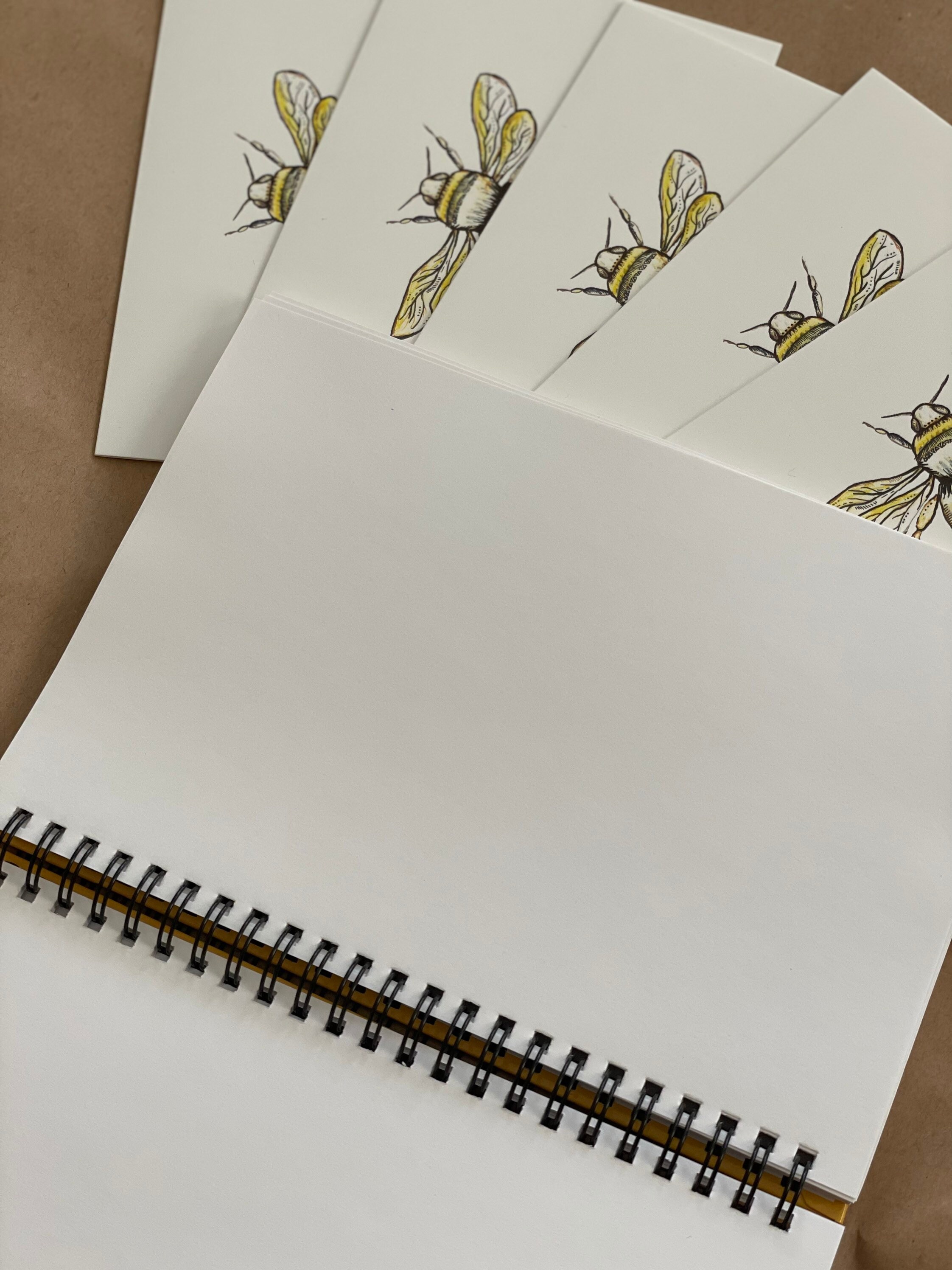 Bumble Bee Stationery Set With Hand Drawn Matching Neutral Bee Cards ...