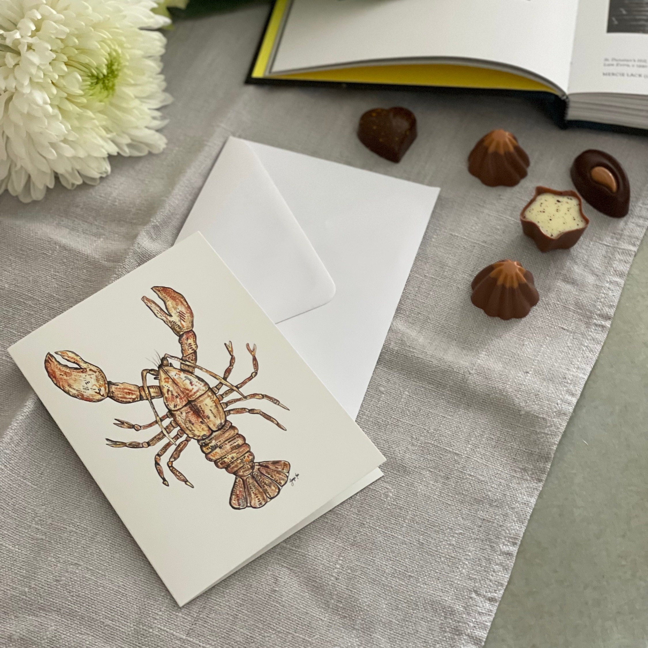 Single Illustrated Lobster Card for All Occasions Lobster - Etsy