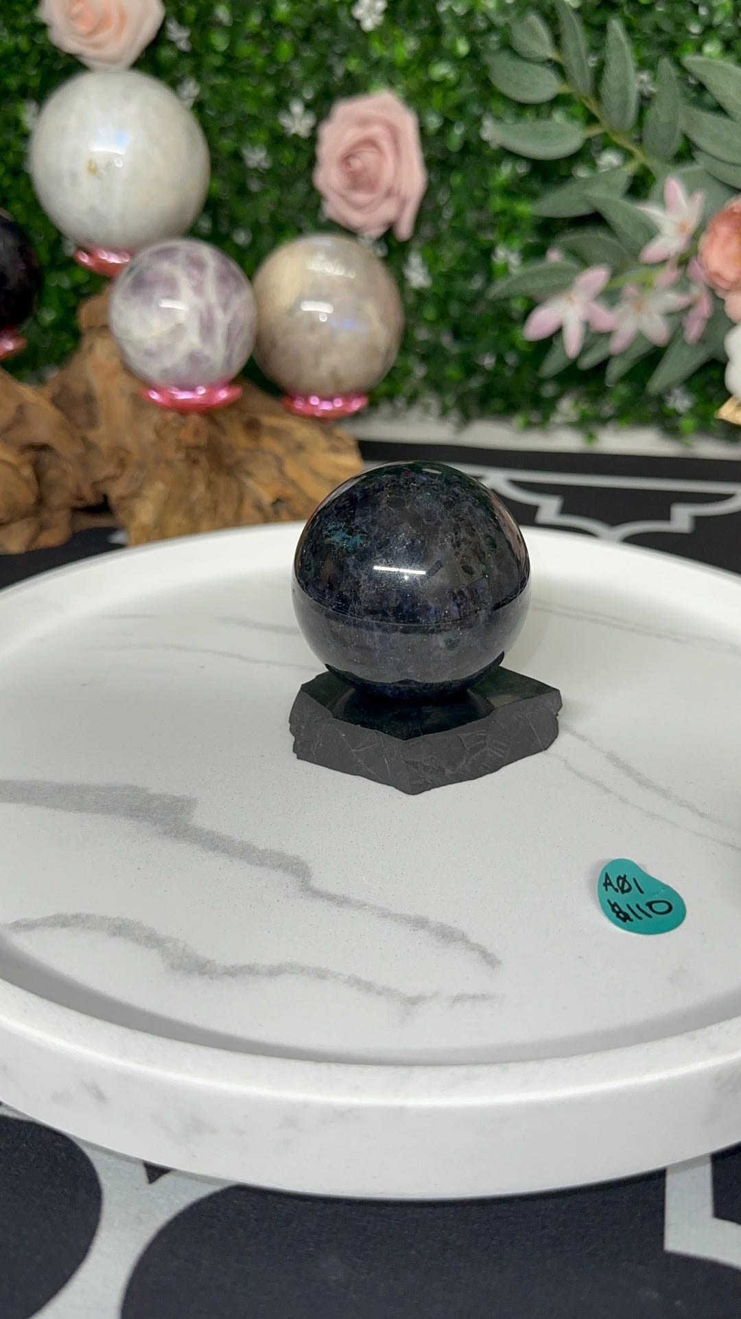 Iolite (cordierite) Sphere With Mica and Emerald Matrix - Etsy