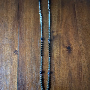 Yin Yang Black and White Zen Mala Hand Made Crystal Gem Japa Mala ...