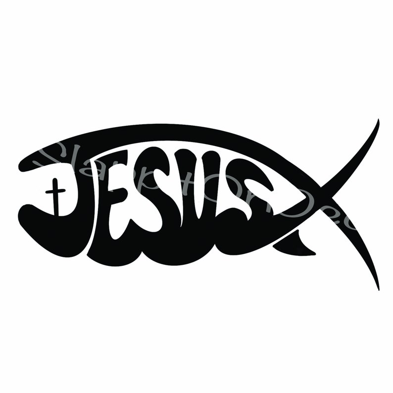2 Pack Jesus Fish Sticker, Decal, Christian, Religious, God, Praying ...
