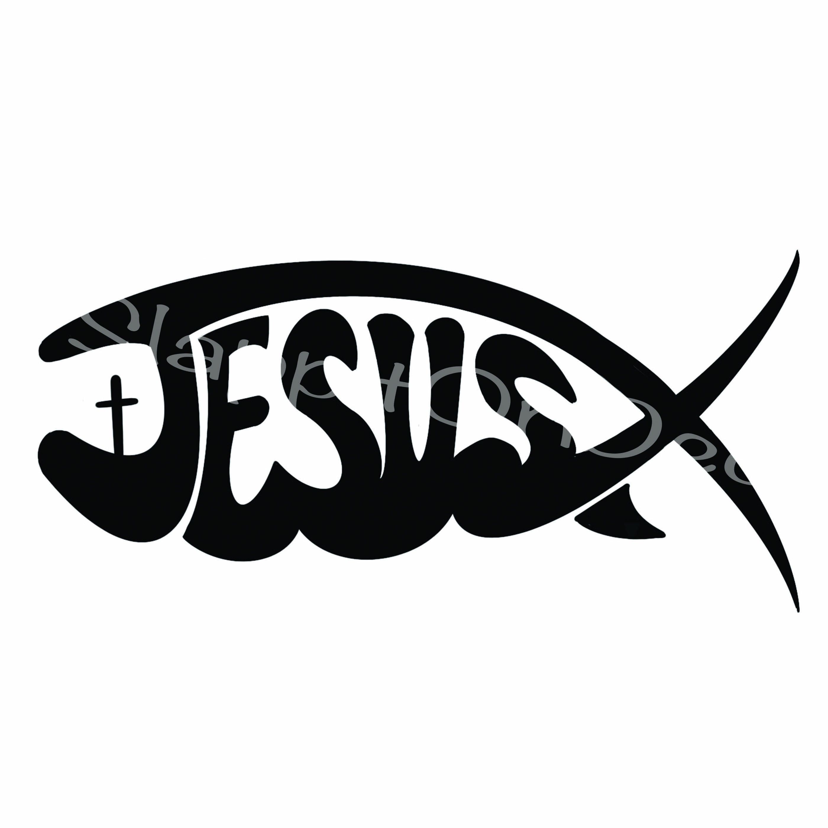 2 Pack Jesus Fish Sticker, Decal, Christian, Religious, God, Praying ...