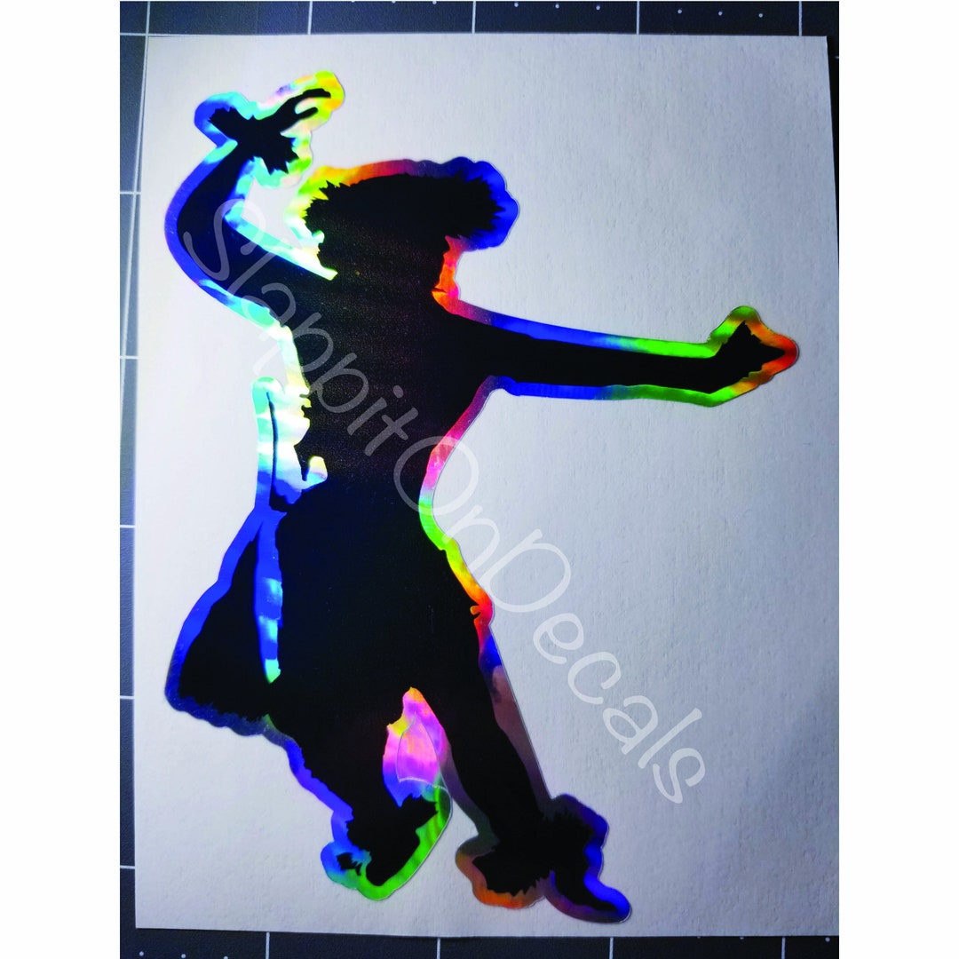 3 Pack Holographic Sticker, Vinyl Decal, Hawaiian Sticker, Hula Dancer ...