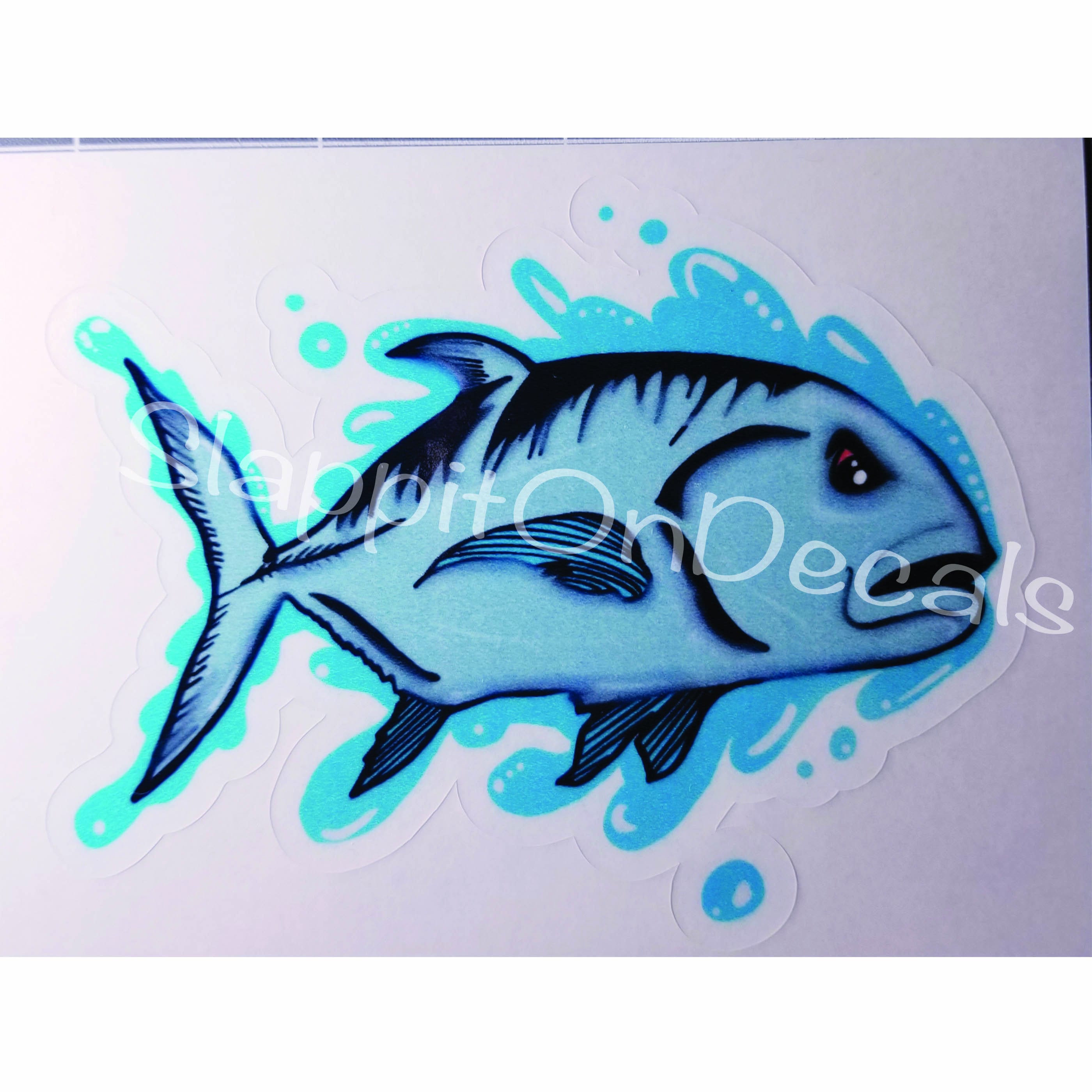 3 Pack Ulua Fish Sticker, Vinyl Decal, Ulua Fish, Hawaiian Fish, Gift for Fisherman, Boats, for ...