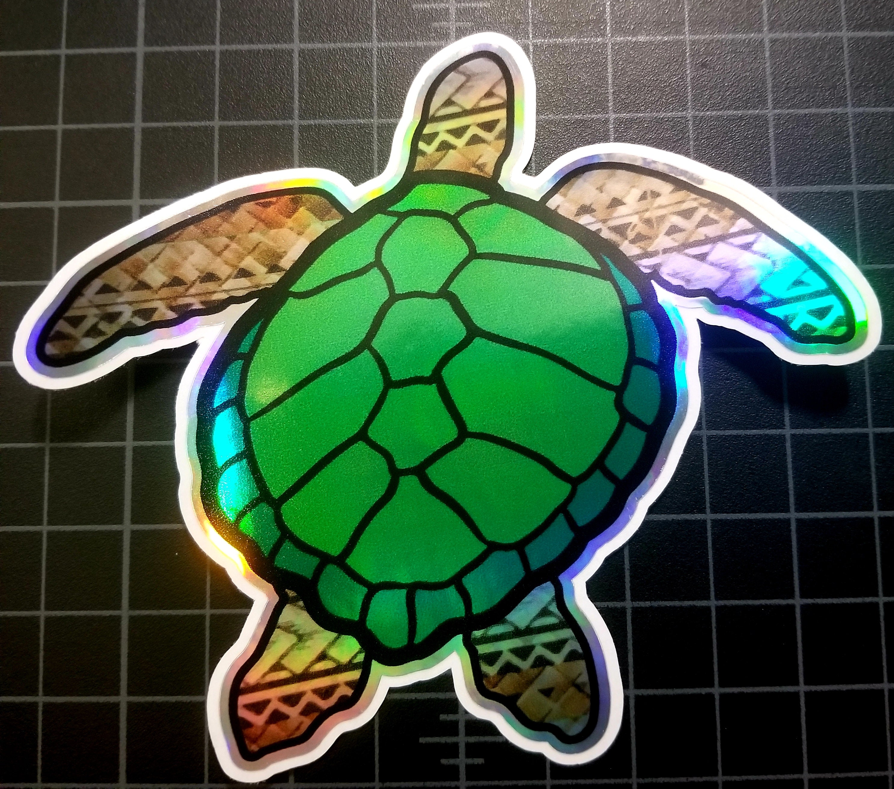 3 Pack Hawaiian Sea Turtles, Turtle Stickers, Turtle Decal, Holographic ...