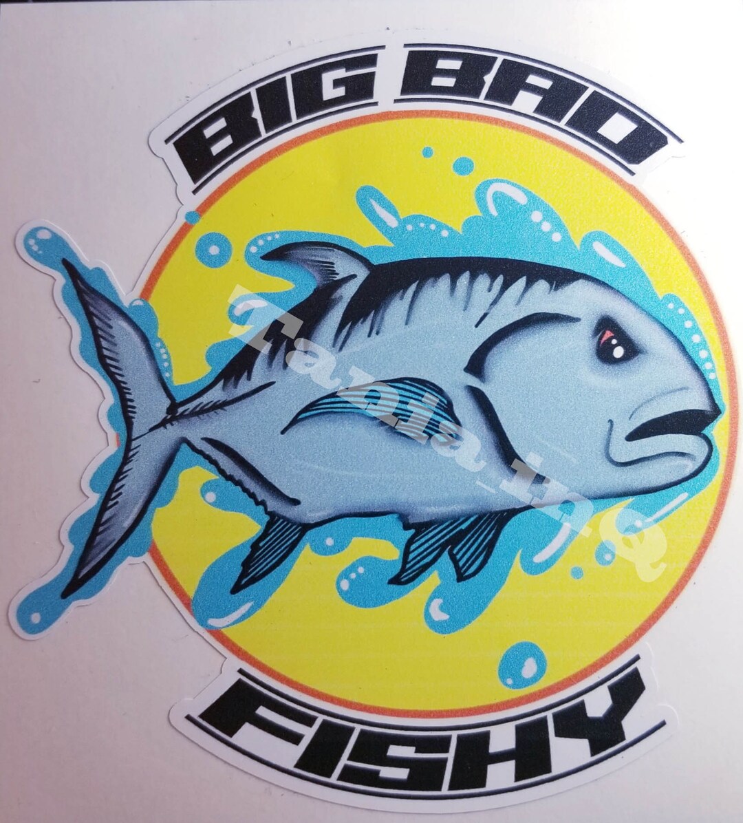 Big Bad Fish Sticker | Ula Sticker, Fisherman, Diving Sticker, Gift for ...