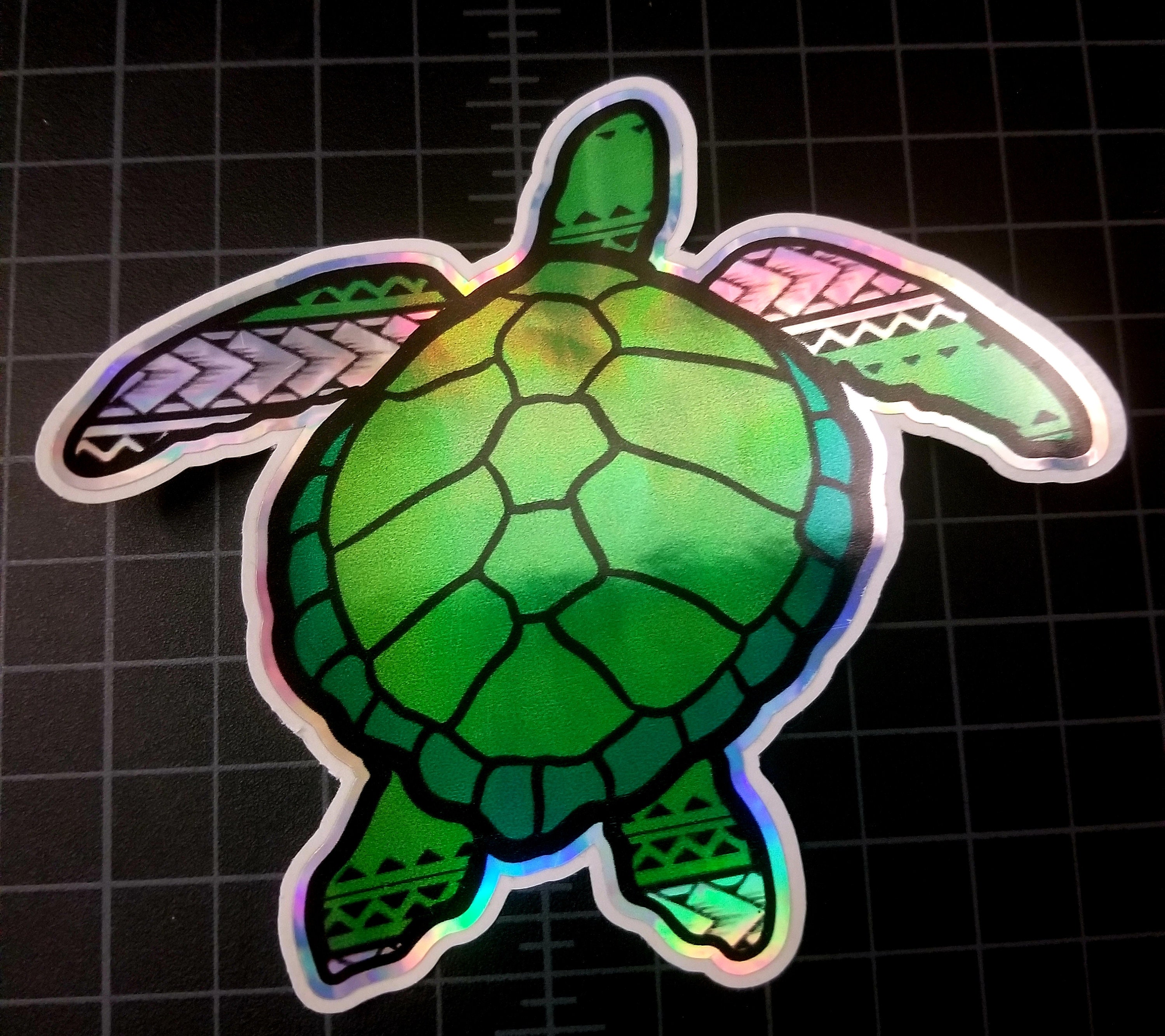 3 Pack Hawaiian Sea Turtles, Turtle Stickers, Turtle Decal, Holographic ...