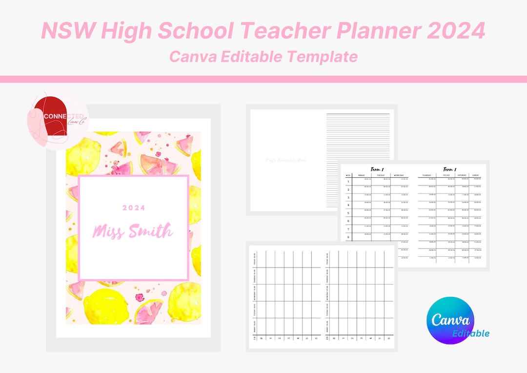 Teacher Planner Editable Template 2024 - NSW High School Teacher Layout ...