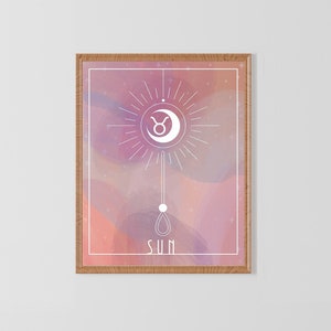 Taurus Sun Sign Zodiac Printable Wall Art, Digital Download - Etsy