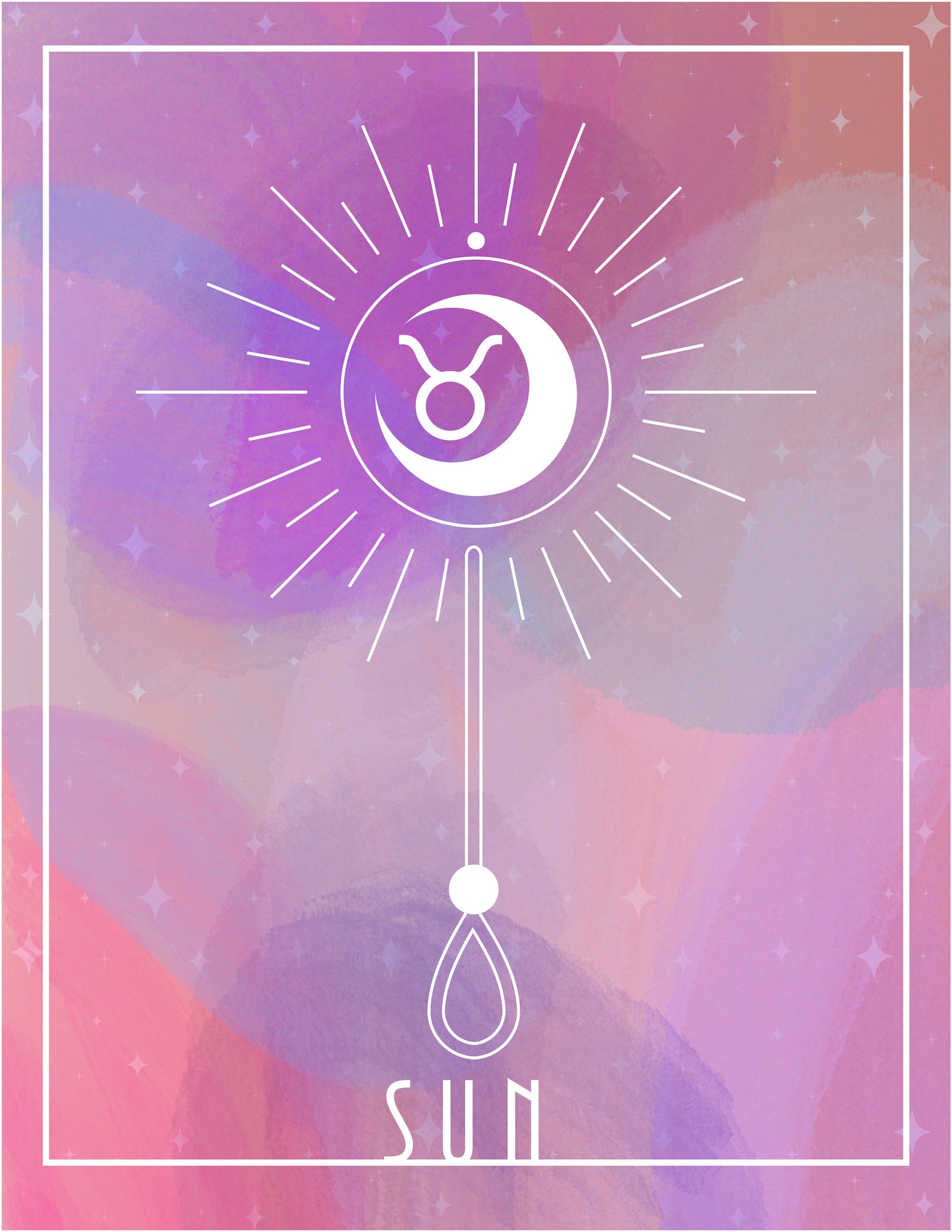 Taurus Sun Sign Zodiac Printable Wall Art, Digital Download - Etsy