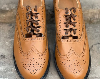 Men's Scottish Brown Ghillie Brogues Kilt Leather Shoes - Etsy