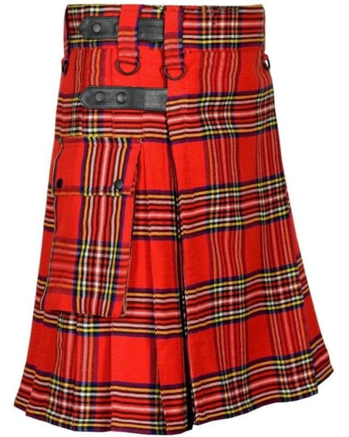 Handmade Scottish Mens Tartan Kilt Leather Strap Utility Kilt - Etsy UK