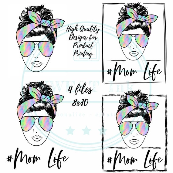 Mom Life girl face clipart png files for sublimation designs | Etsy