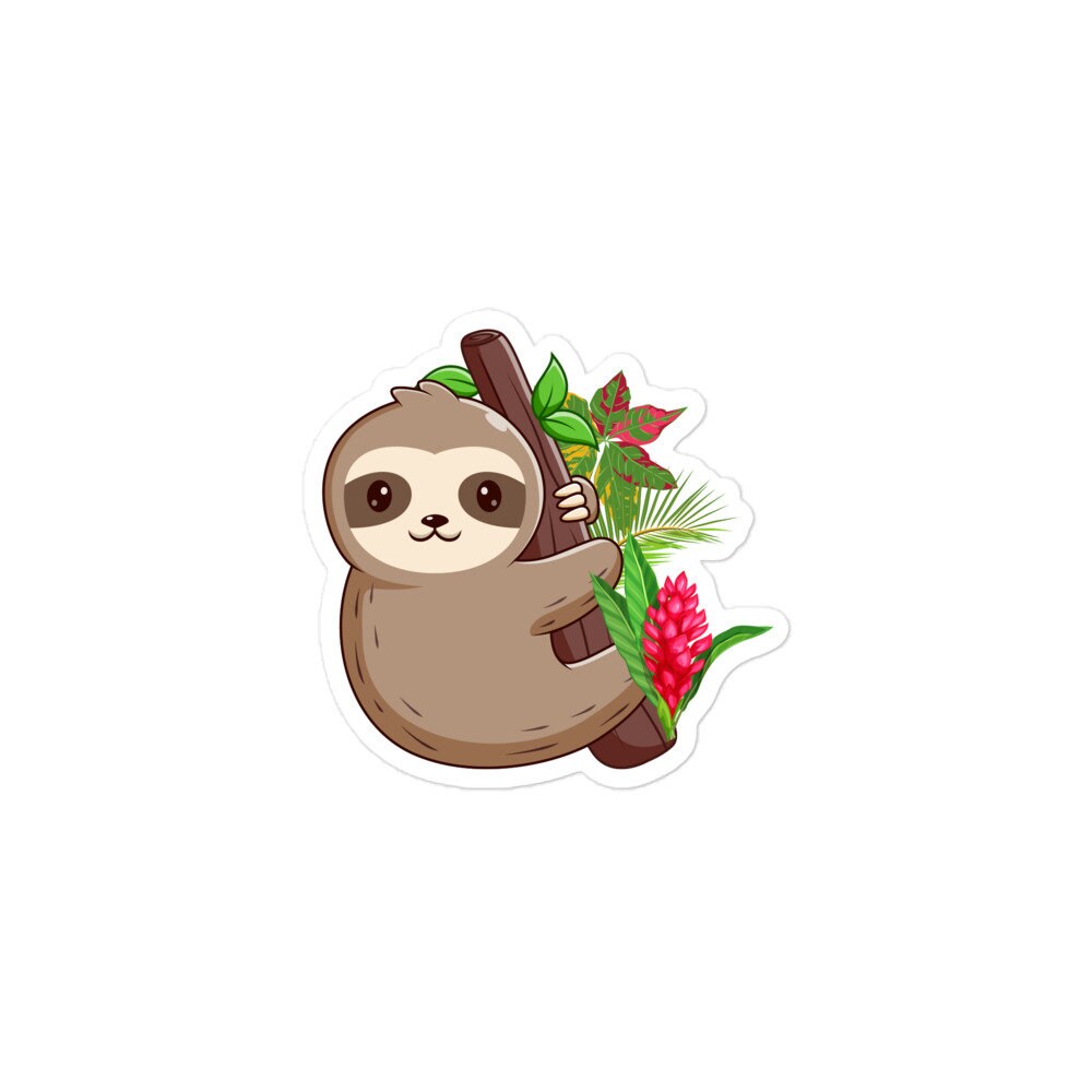 Sloth Sticker, Cute Sloth Sticker, Sloth, Sloth Laptop Sticker, Sloth ...