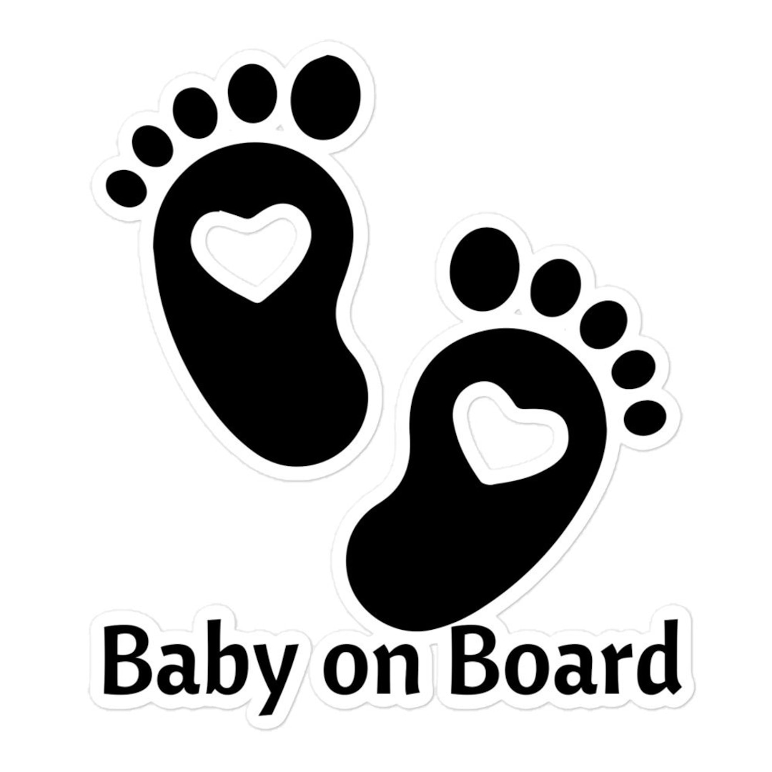 Baby on Board Sticker, Black and White Baby on Board Sticker, Bumper ...
