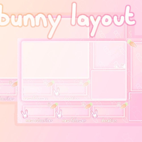 Twitch Stream Layout Package animated Pink Bunny - Etsy