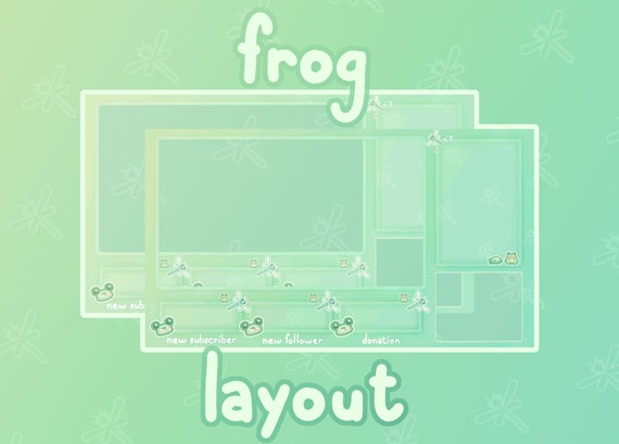 Twitch Stream Layout Package animated Green Frog | Etsy