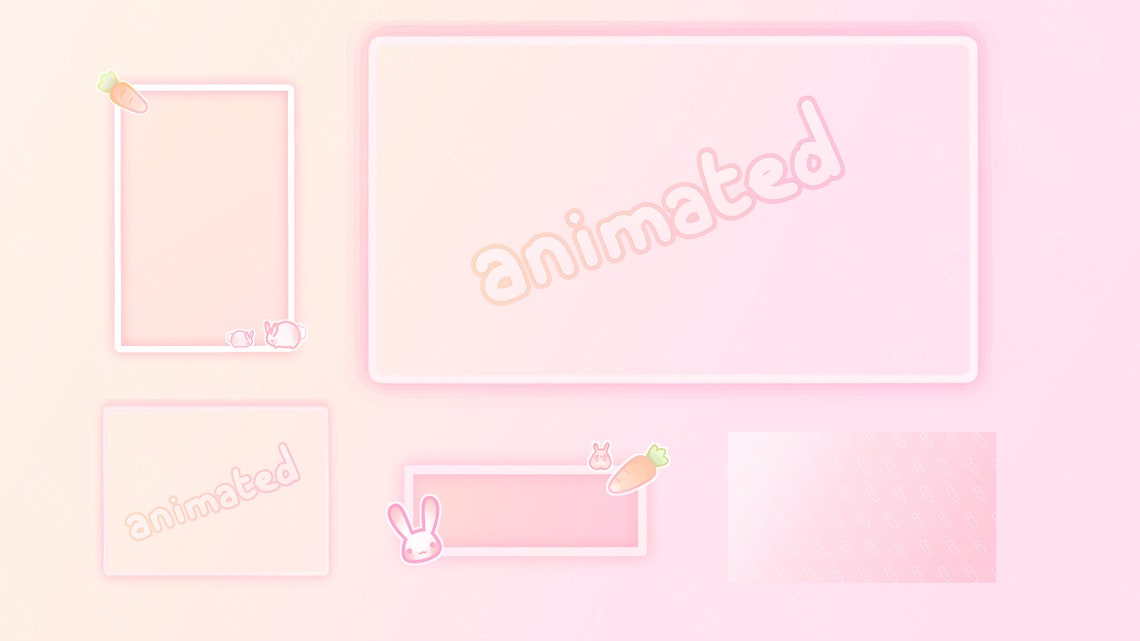 Twitch Stream Layout Package animated Pink Bunny - Etsy