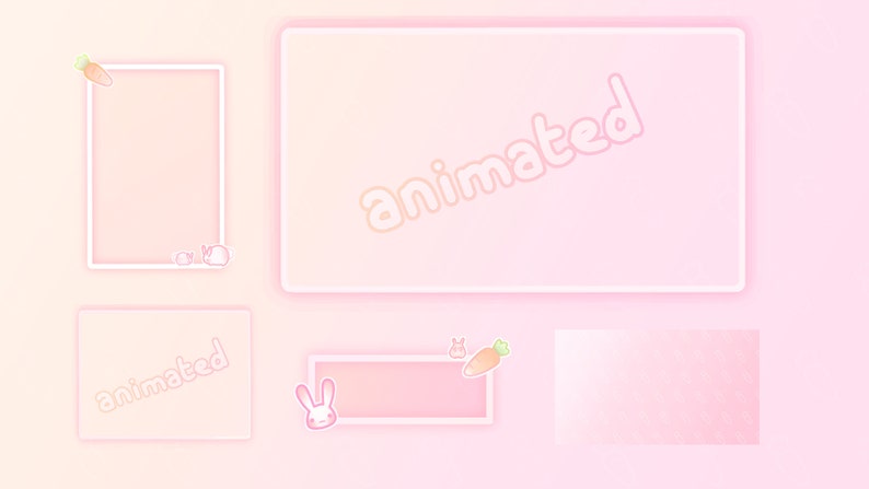 Twitch Stream Layout Package animated Pink Bunny - Etsy