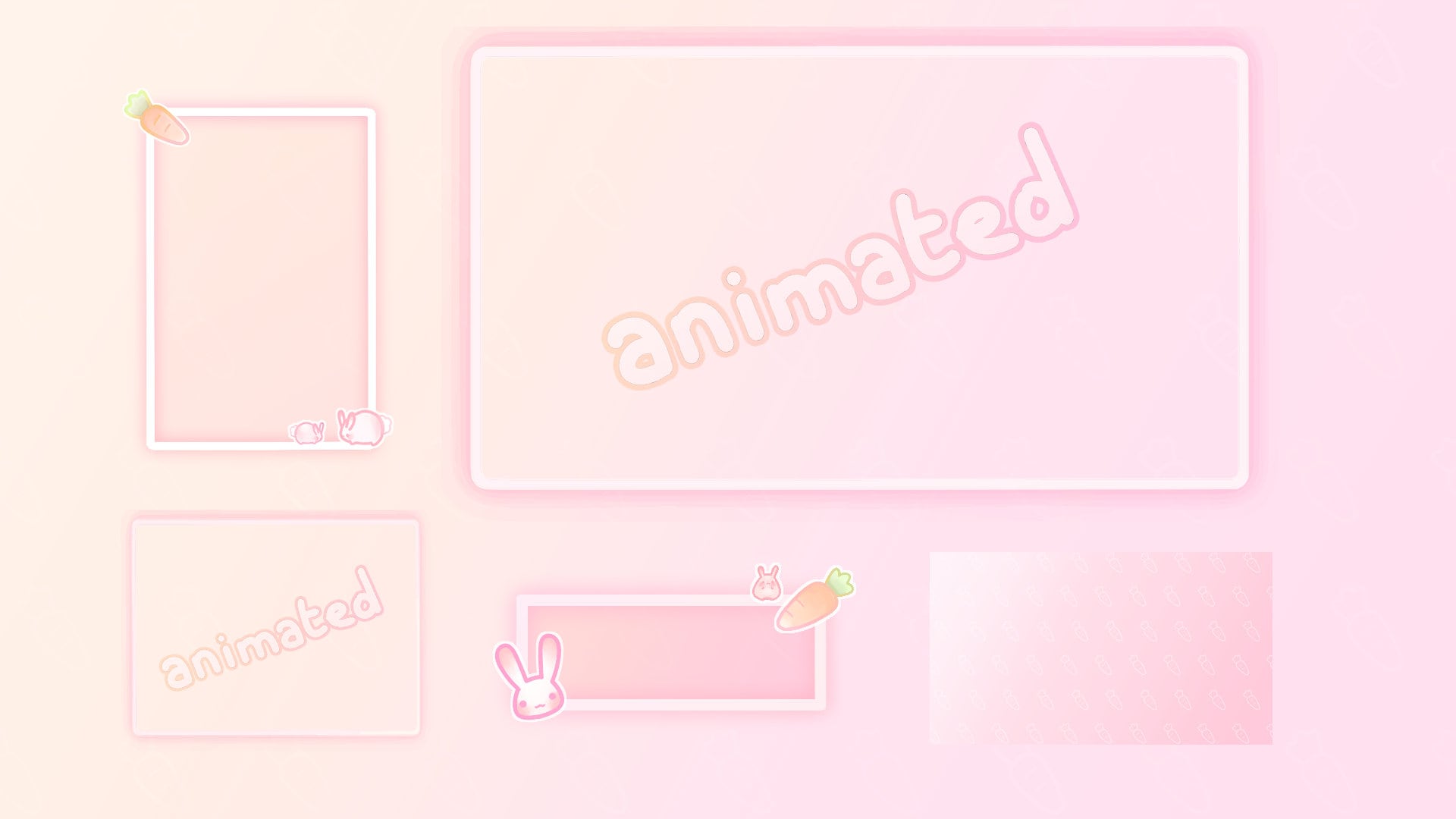 Twitch Stream Layout Package animated Pink Bunny - Etsy