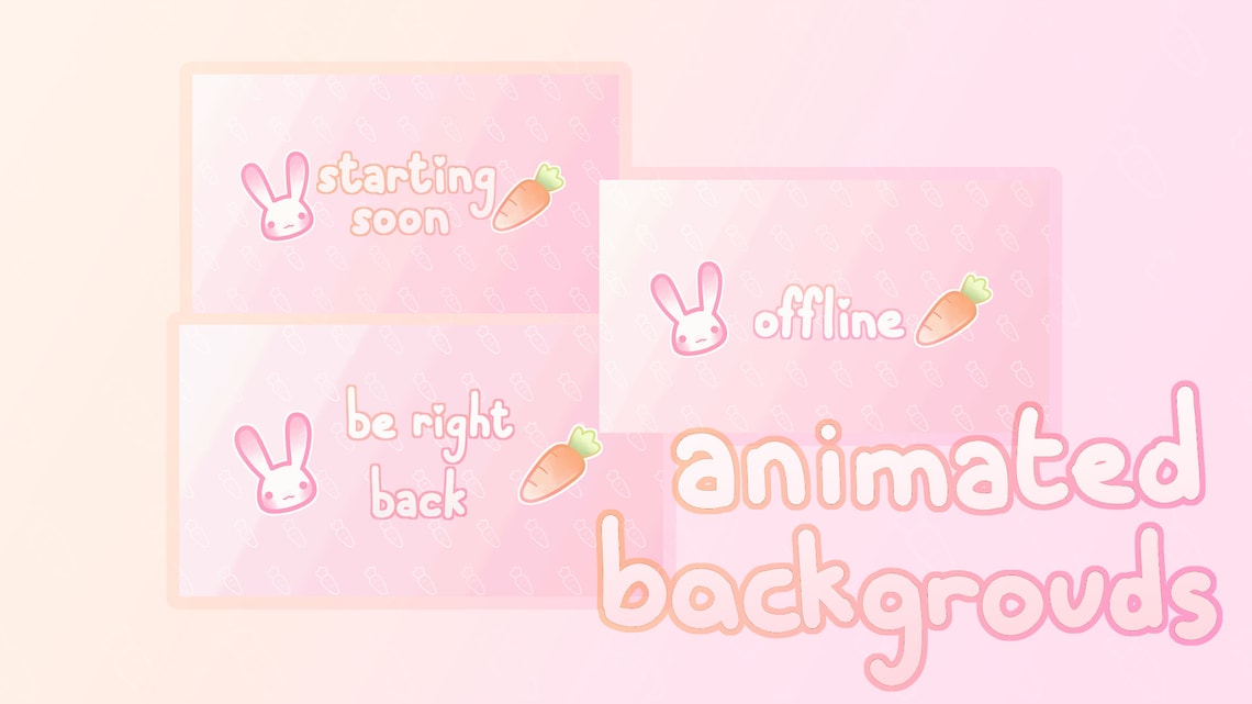 Twitch Stream Layout Package animated Pink Bunny - Etsy
