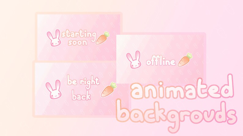 Twitch Stream Layout Package animated Pink Bunny - Etsy