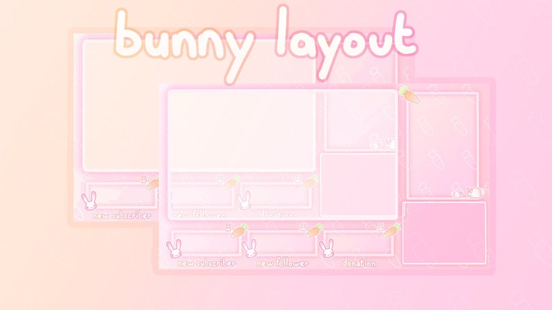 Twitch Stream Layout Package animated Pink Bunny - Etsy