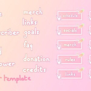 Twitch Stream Layout Package - [animated] Pink Bunny - Etsy