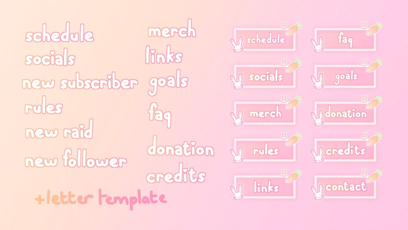 Twitch Stream Layout Package animated Pink Bunny - Etsy